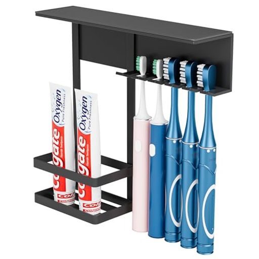 【マグネット式デザイン・浮遊収納可能】歯ブラシスタンドには強力な磁石が付属しており、浴室の壁全体や磁性を持つあらゆる物体の表面に吸着でき、使用が非常に便利です。マグネットによる取り付け方式のため、キャビネットの表面に置く必要がなく、細菌が繁...