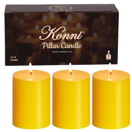 [お買い得パック]の無香料ピラーキャンドルセットには、幅7.5cmx高さ10.16cmインチのキャンドルが3個含まれます。丈夫な段ボール箱にしっかりと梱包されています。 [長時間燃焼型のキャンドル]各キャンドルは燃焼時間約30時間で、効率的...