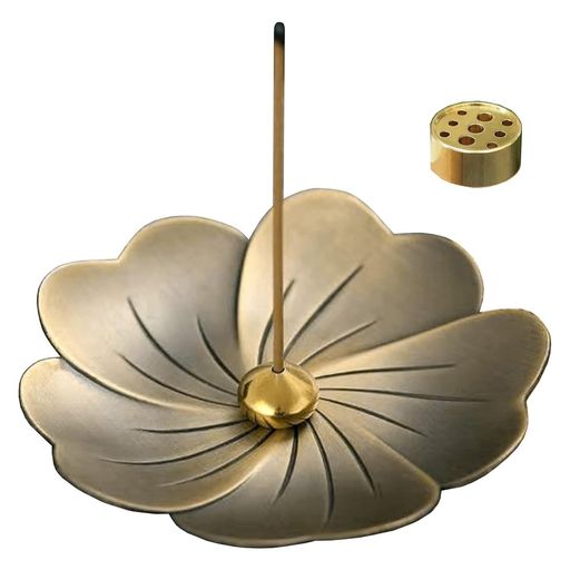 【線香立て】線香立ては合金銅めっきで作られた桜型、高級感がある。シンプルで落ち着いたデザインは主張しすぎず、個性的で自然な美しさを生み出し、どんな部屋の雰囲気でもマッチします。スティックタイプの線香やお香を穴に差し込み、ゆっくり立ち上る煙を...