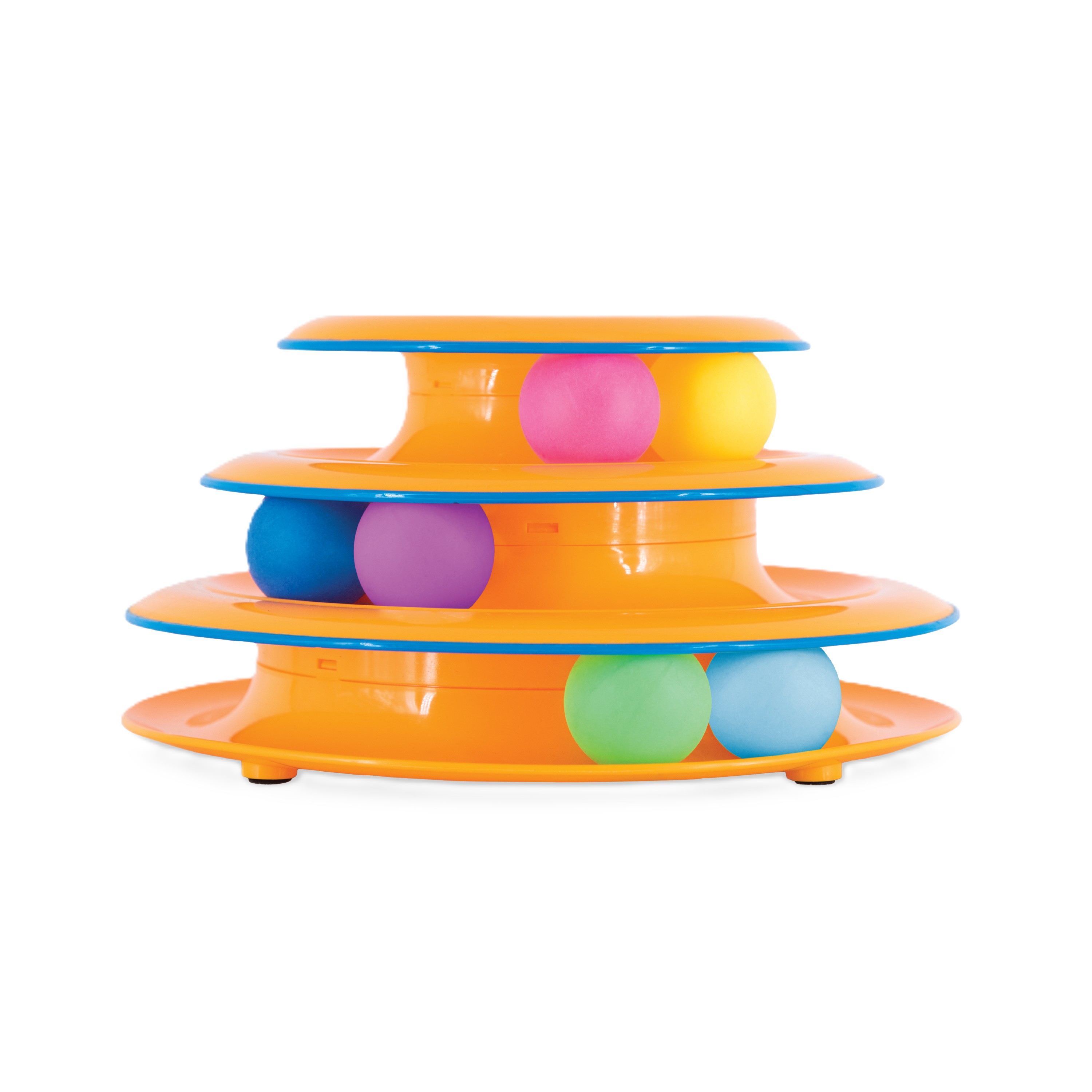 猫パンチでボールが3つのレーンを転がり、狩猟本能を刺激します。底面に滑り止めが付いており、アクティブに遊んでもずれにくい設計です。 【メーカー】株式会社ダッドウェイペット