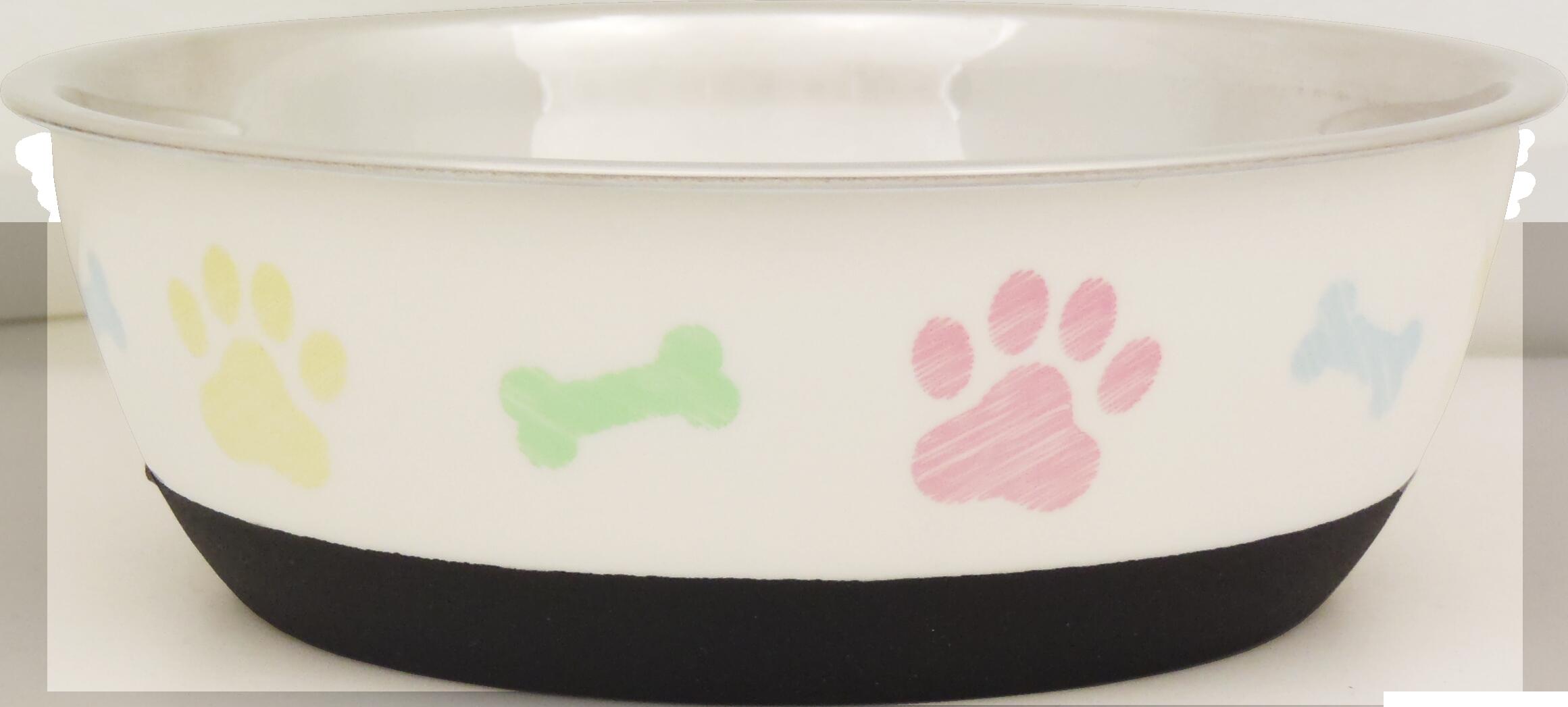 ●ステンレスボウルに樹脂を組み合わせた、使い勝手の良いかわいいボウル。底面全体にラバーがついていて、食事中のカタカタ音を防ぎます。 【原材料】 ステンレススチール・ポリプロピレン・TPE 【原産国】 インド 【メーカー】株式会社プラッツ　