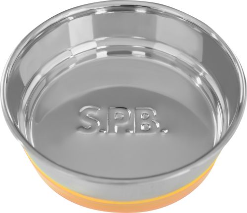 ●カタカタ音を防ぐ、すべり止めリング付きステンレスボウル。 【原材料】 ステンレススチール・プラスチック・TPE 【原産国】 インド 【メーカー】株式会社プラッツ　