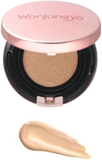 Wonjungyo (ウォンジョンヨ) フィッティングクッション グロウ 03 ペールベージュ 13g / ツヤタイプ SPF50+ PA+++ 韓国コスメ クッションファンデ ツヤ肌 皮脂崩れ防止 密着カバー 色ムラ補正 メイク長持ち イ...