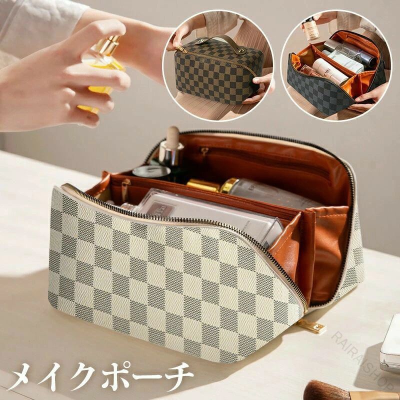 ※ご注意※モニター発色の具合により色合いが異なって見える場合がございます。 商品詳細 【詳細】 【格子柄化粧ポーチ】シンプルでおしゃれ&amp;設計がユニークで、丁寧に作り上げて、品質/完璧さ/滑らかさを追求します。【収納力抜群】スキンケア...