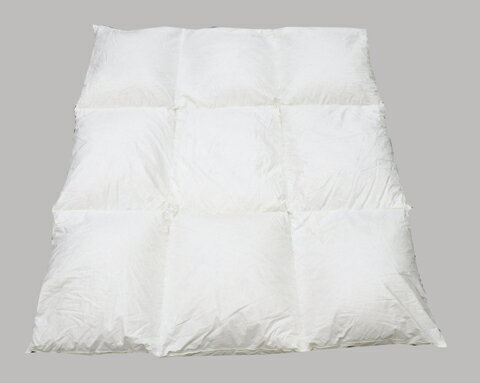 サイズ： 160cm x 210cm 充填材:　羽毛　ダウン30％/フェザー70％ 側生地:　T/C 白