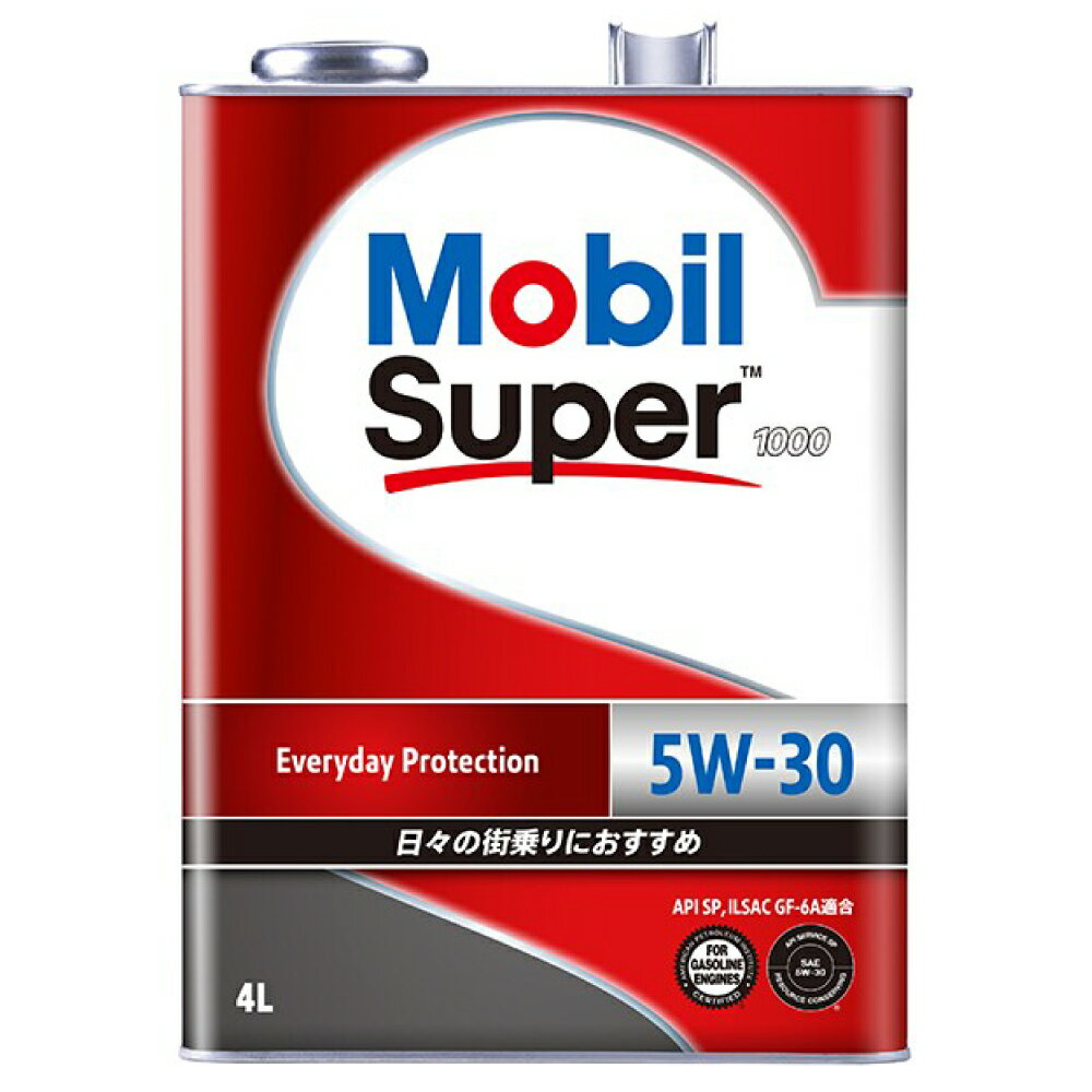 Mobil/モービル Mobil Super™ 1000 5W-30 4L 146984 乗用車用プレミアムマルチグレードエンジンオイル Mobil Super 1000は、高品質のプレミアムミネラルエンジンオイルで、多くの作動条件下で高レ...