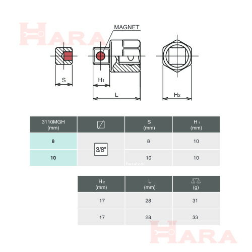 【楽天市場】コーケン Koken Ko-ken 3/8sq 3110MGH-10 マグネット付き ドレンプラグ用4角凸ソケット 10mm | ドレンプラグ ドレンプラグソケット オイルドレン ...