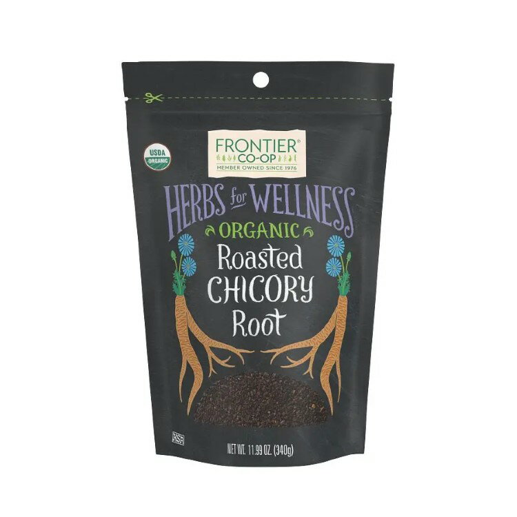 Frontier Co-opオーガニックチコリ根（Cichorium intybus）はタンポポの大型の近縁種で、エジプトのナイル川沿いで数千年にわたり栽培され、18世紀にアメリカに広まりました。チコリ根はヨーロッパ原産の丈夫な多年草で、コ...