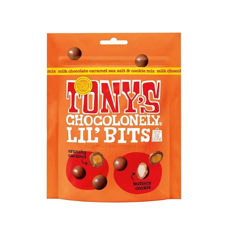 シーソルト、カリカリキャラメル、バター風味のクッキーを、厚めのミルクチョコレートでコーティングしたパウチです。職場、ご自宅、外出先で、手軽におやつとしてお召し上がりください。