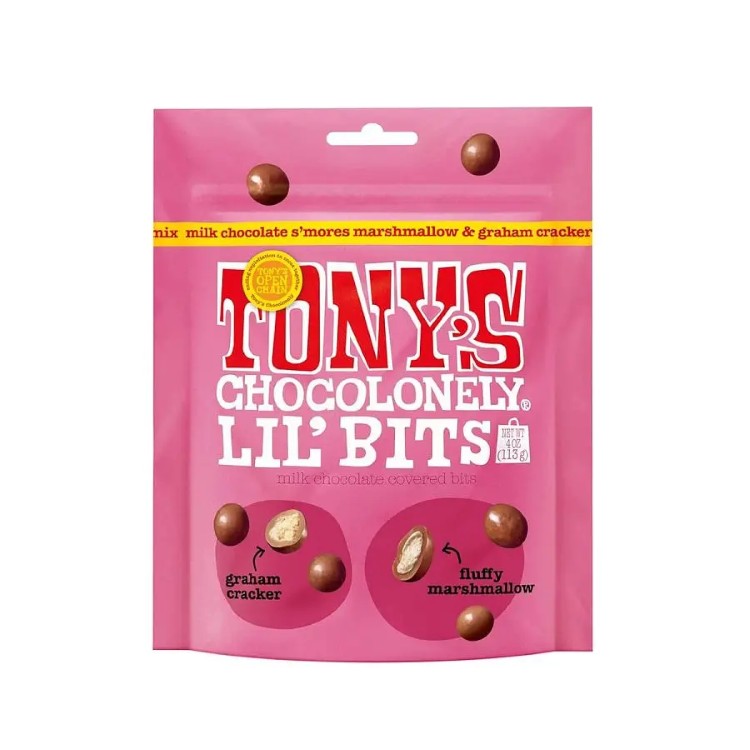 トニーズのチョコレートでスモアを楽しみませんか？ふわふわのマシュマロとグラハムクラッカーを100%トレーサブルなミルクチョコレートで包み込んだ、キャンプファイヤーにぴったりのスモアです。職場、自宅、外出先で、手軽におやつとしてお召し上がりください