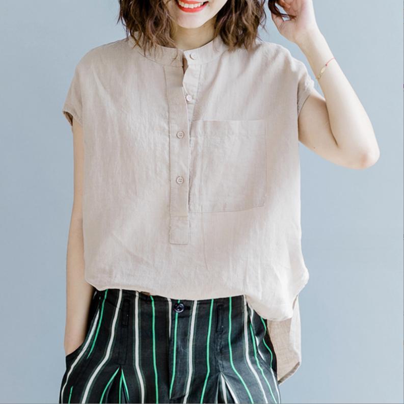 ブラウス レディース シャツ リネン 麻 シャツ トップス 立ち襟 スタンドカラー フレンチスリーブ おしゃれ 2022夏 ゆったり 無地素材 リネンサイズ 各サイズの寸法については画像のサイズ表にご参照ください。注意 ※日本サイズ表示では...