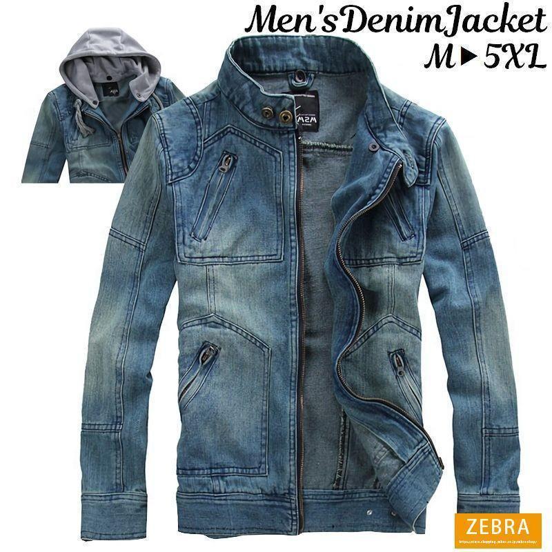 フード部分が取り外し可能?2way仕様のメンズ用デニムです。【サイズについて】画像をご参照ください。【素材について】綿混