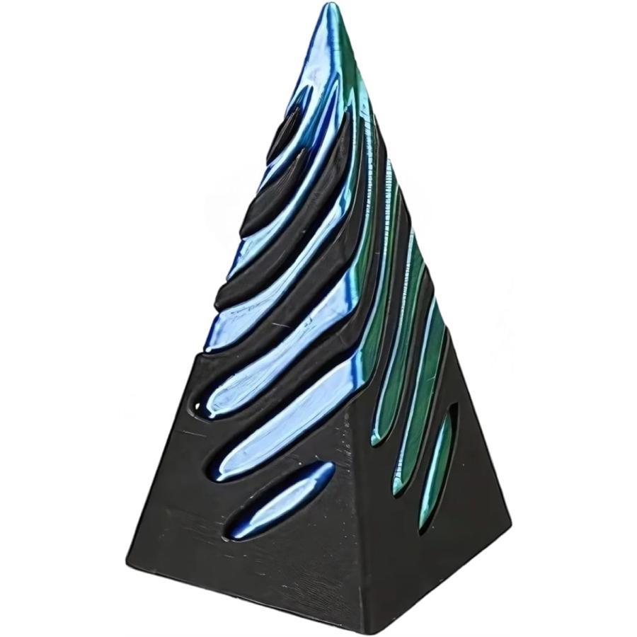 バリエーションコード : 2BUCL5FFSS「洗練された3Dプリントデザイン」 不可能ピラミッド＆スパイラルコーンの立体構造を3Dプリント技術で再現。見る角度や回転の仕方によって模様が変化し、視覚と触覚の両方を刺激するユニークなフィジェッ...