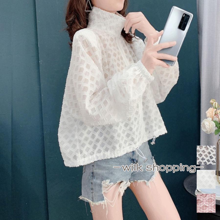 素材：ポリエステル100%カラー：ホワイト/グレー/ピンクサイズ：ワンサイズ着丈:約51cm 肩幅:約50cm 袖丈:約54cm ゆき:約79cm 身幅:約55cm 胸囲:約110cm裏地：なし伸縮性：なし透け感：ややありカジュアル ショー...