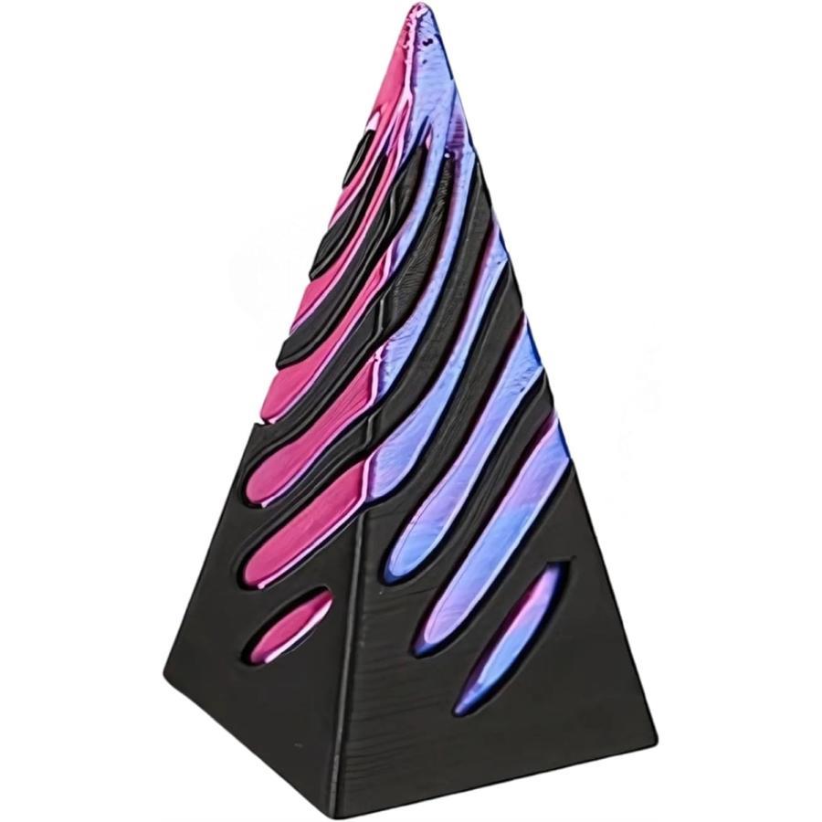 バリエーションコード : 2BUCL5FFSS「洗練された3Dプリントデザイン」 不可能ピラミッド＆スパイラルコーンの立体構造を3Dプリント技術で再現。見る角度や回転の仕方によって模様が変化し、視覚と触覚の両方を刺激するユニークなフィジェッ...