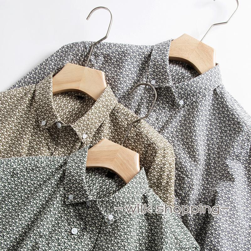 カジュアルシャツ メンズ 長袖 ボタンダウンシャツ 総柄 柄物 起毛感 柔らかい おしゃれ カジュアル シャツ トップス 秋冬 アメカジ お兄系【サイズ：cm】38/S ：肩幅42.6　胸囲98 　着丈73　袖丈6139/M ：肩幅43.8...