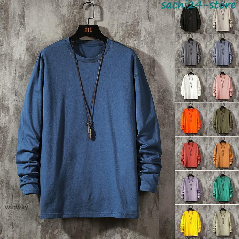 長袖Tシャツ メンズ 無地 ロンT 薄手 クールネック ロングTシャツ ストレッチ 大きいサイズ 秋服 秋素材：綿★中国製※お使いの画面と実際のお色に若干の差がある場合がございます。※機械による生産過程におきまして、どうしても生地を織る際の...