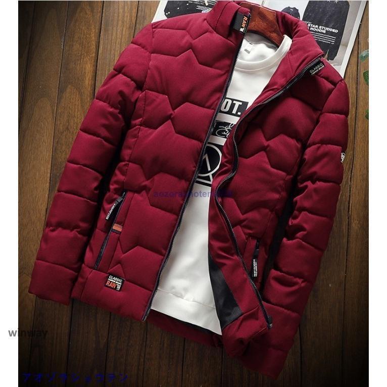 ダウンジャケット メンズ 中綿ジャケット ハイネック ブルゾン 冬アウター 無地 防風コート 防寒着 ジャケット ブルゾン アウター ダウンコートカラー：レッド、ブラック、グリーン、オレンジ、ブルー、グレーサイズ：M L XL 2XL 3X...