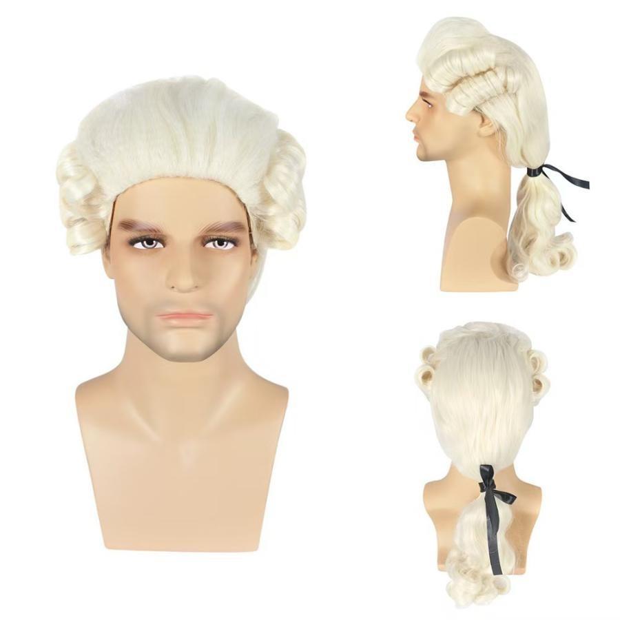[ 商品名 ]フルウィッグ ウィッグ ヨーロッパ 公爵 弁護士 男性用かつら コスプレウィッグ 貴族 王族 宮廷 新劇演出 現代劇演出 シルバー ブラウン ウィッグ メンズウイッグ クリスマス99[ セット内容 ]ウィッグ/専用ネット(セッ...