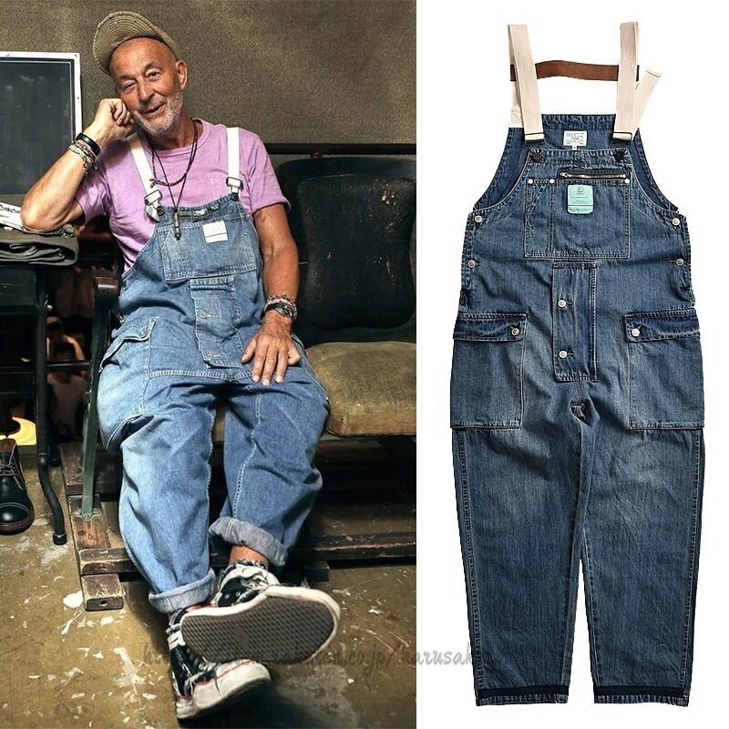 サロペット オールインワン オーバーオールジーンズ つなぎ デニムパンツ アメカジストリートワークスタイル カッコイイデニム オーバーオール サロペット ユニセックス対応OKワークスタイルはもちろん ストリートアイテムとしてもおすすめ 定番...