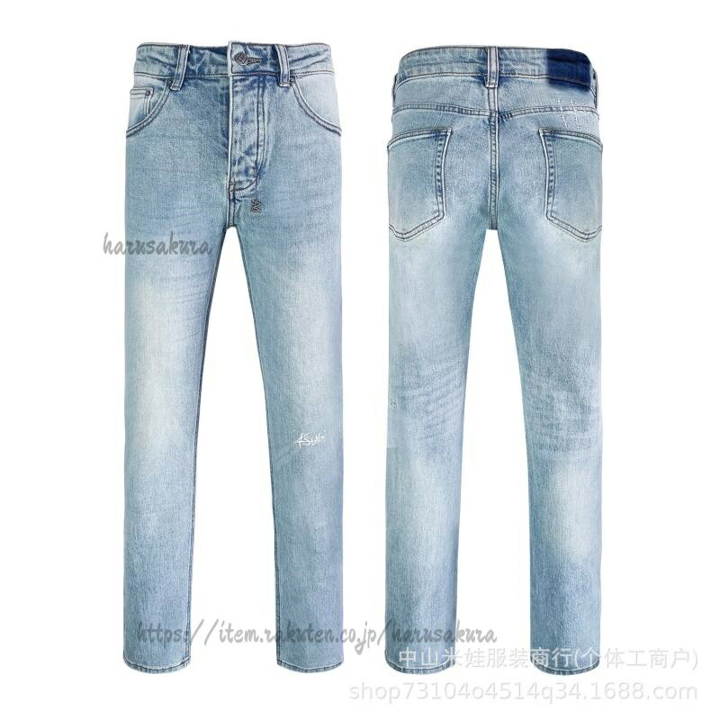 ・カテゴリ: デニムパンツ・スタイル: ハイストリート・パンツ型: ストレート・丈: ロング・ウエスト位置: ミッドライズ・フロント仕様: ボタン・厚み: 普通・主な素材: コットン98%・素材: デニム・使用シーン: 日常・ディテール: ...