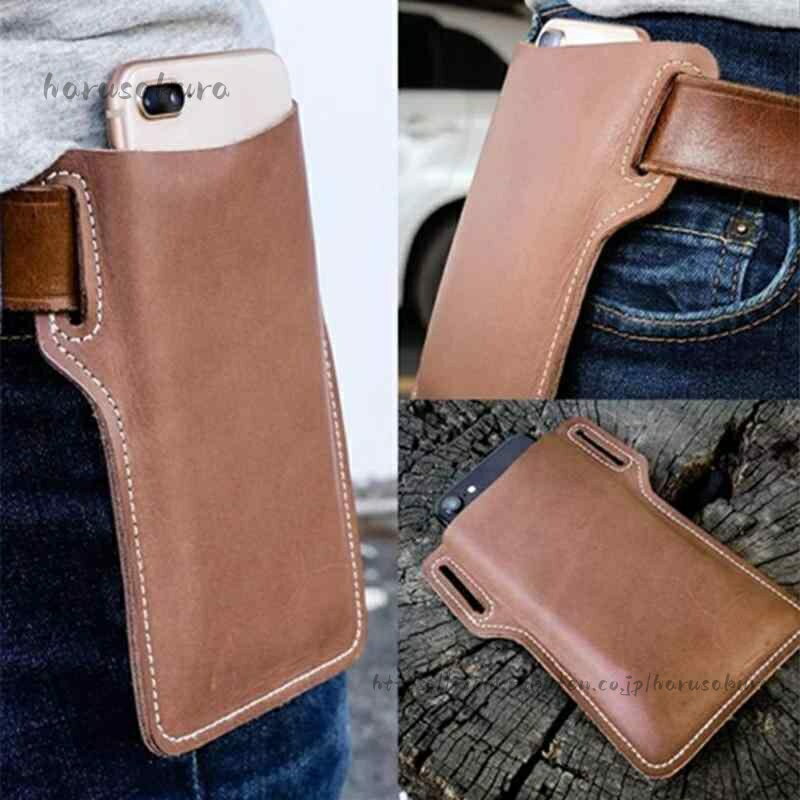 メンズ レザー スマホ ウエストポーチ アウトドア バッグ ボディバッグ ウエストポーチ 続々入荷中 A:黒 B:茶