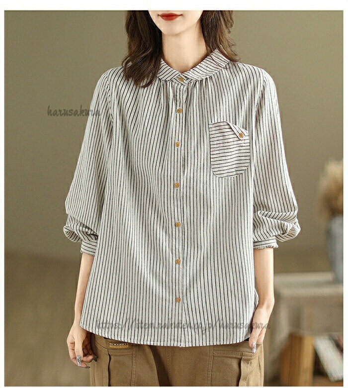 シャツ ブラウス 綿麻 レディース ス トップス シャツ ブラウス 続々登場 ホワイト ブラック M L XL 2XL
