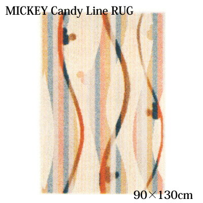 日本製 スミノエ ラグ 遊び毛防止加工 MICKEY Candy Line RUG ミッキー キャンディライン ラグ 防ダニ 耐熱加工 日本製 スミノエ 90×130cm [サイズ]90×130cm [組成]ポリエステル100％ [パイル長...