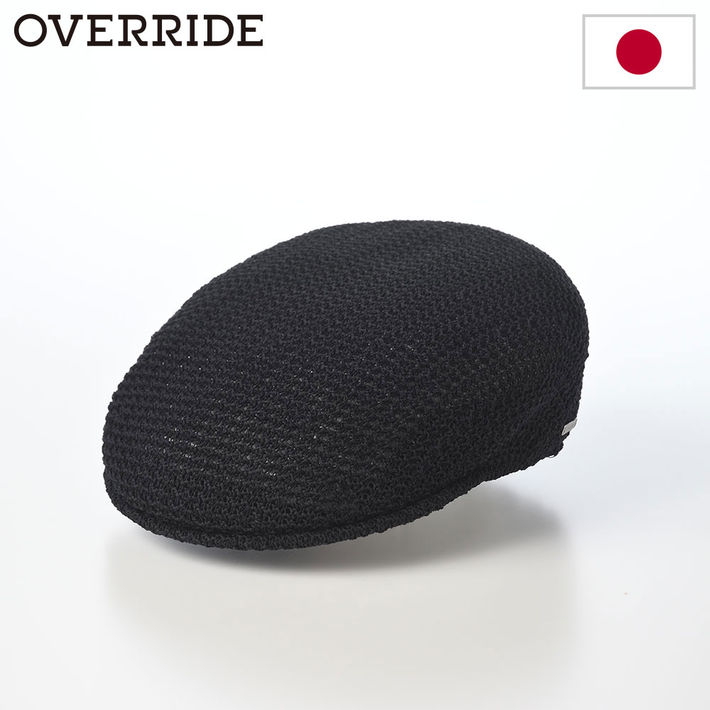 ■別のカラーはこちらネイビーグリーン仕様 カラー：ブラック ブランド：OVERRIDE（オーバーライド）／日本 素材：綿77％、ポリエステル18％、ナイロン4％、ポリウレタン1％ つばの広さ：約5cm 重さ：約70g スベリ絞りアジャスター...