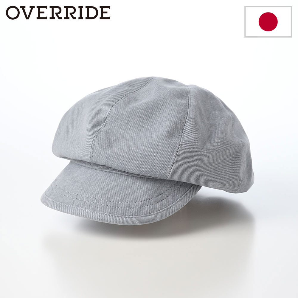 ■別のカラーはこちらブラックグレージュ仕様 カラー：ライトブルー ブランド：OVERRIDE（オーバーライド）／日本 素材：綿100％ 裏地：メッシュ つばの広さ：約6cm 重さ：約120g スベリ絞りアジャスターあり ※サイズを1〜1.5...