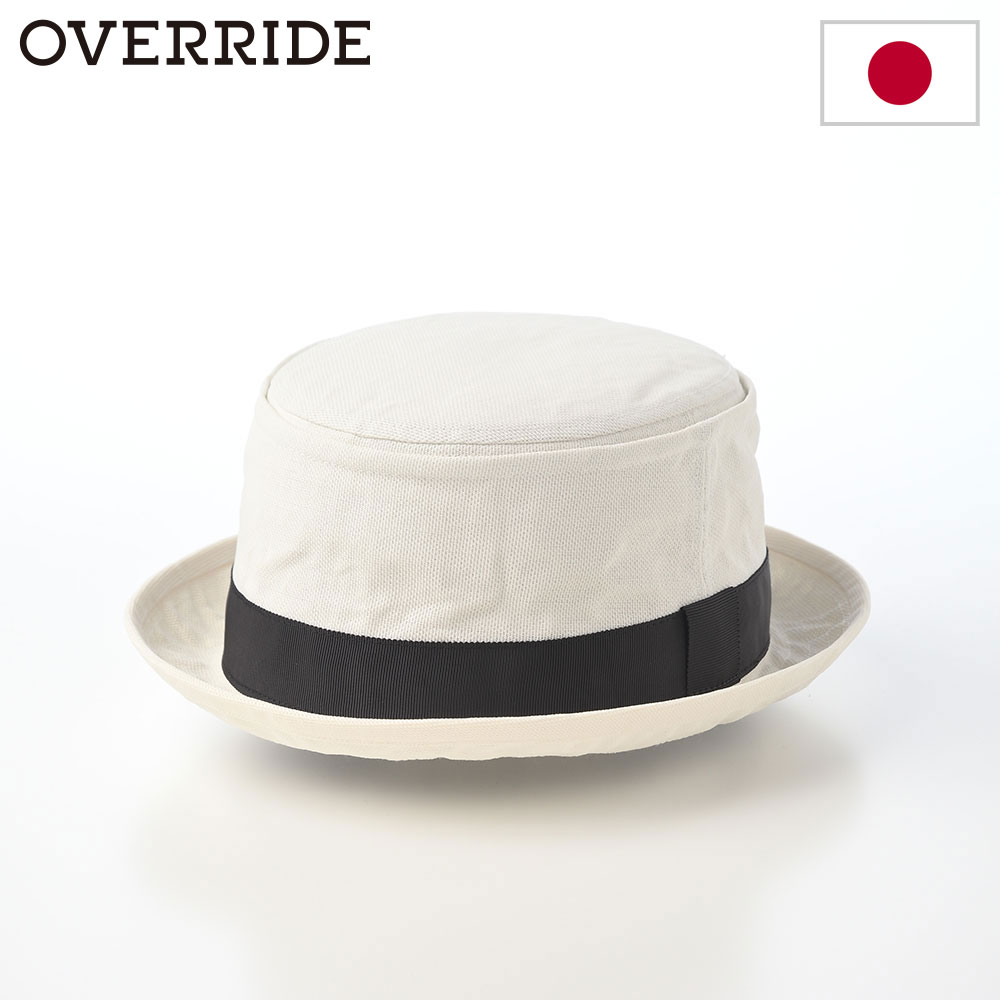 ■別のカラーはこちらグレーベージュ仕様 カラー：ホワイト ブランド：OVERRIDE（オーバーライド）／日本 素材：分類外繊維（ペーパー）100％ 裏地：メッシュ つばの広さ：約3.5〜4.5cm 重さ：約80g スベリ絞りアジャスターあり...