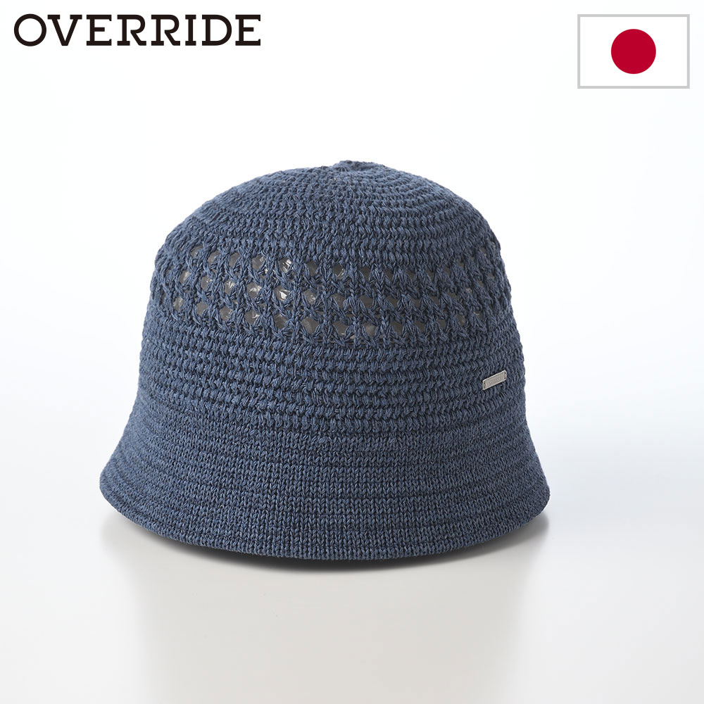 ■別のカラーはこちらブラックグレーライトグリーン仕様 カラー：ネイビー ブランド：OVERRIDE（オーバーライド）／日本 素材：綿84％、ポリエステル13％、ナイロン2％、ポリウレタン1％ つばの広さ：約5.5〜6.5cm 重さ：約100...
