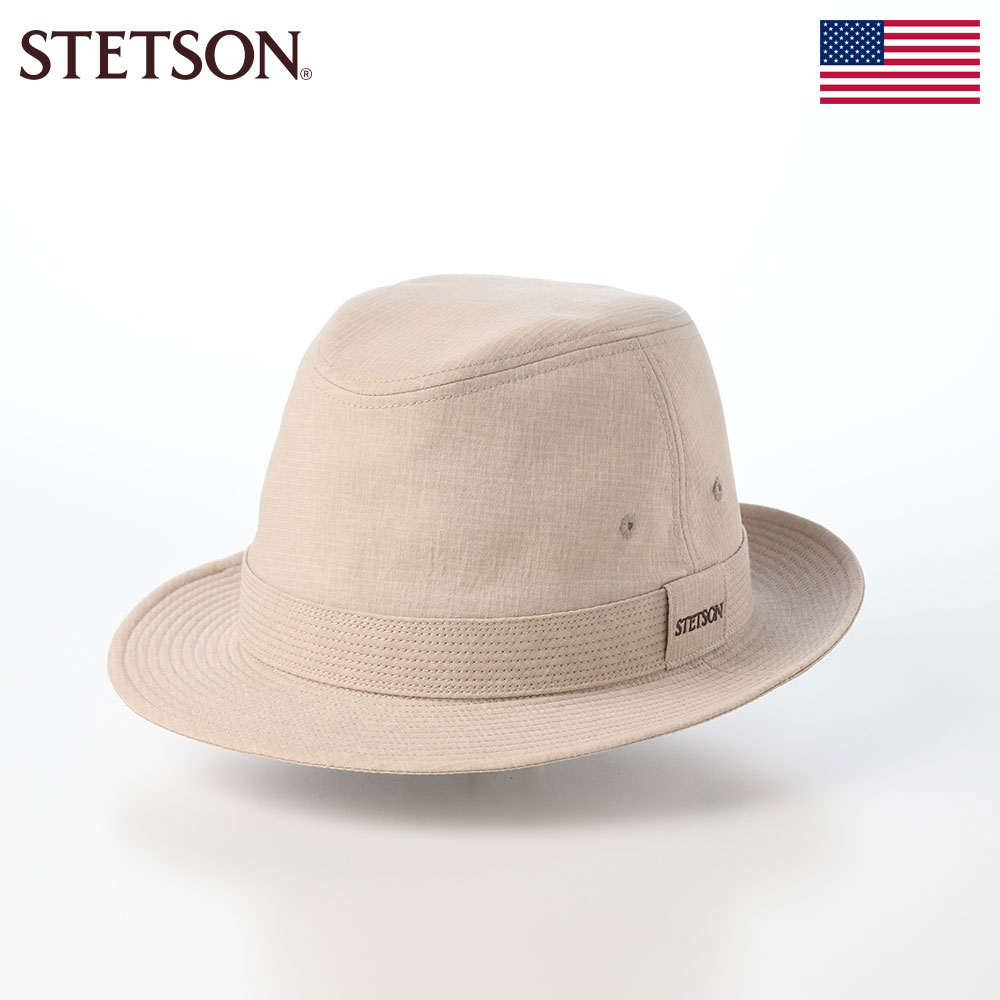 ■別のカラーはこちらグレーブラック仕様 カラー：ベージュ ブランド：STETSON（ステットソン）／アメリカ 素材：ポリエステル100％ つばの広さ：約4.5〜5.5cm 重さ：約80g スベリ絞りアジャスターあり ※サイズを1〜1.5cm...
