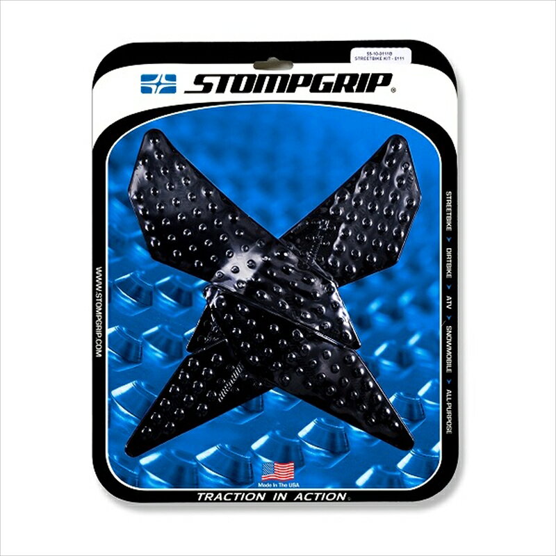 ■メーカー名：ストンプグリップ■メーカー品番：55-10-0111BSTOMP GRIPは世界各国のトップレーサー、トップスタントライダーに愛用されています。日本のサーキット、ストリートでも大好評。STOMP GRIPの愛用者は世界中で激増...