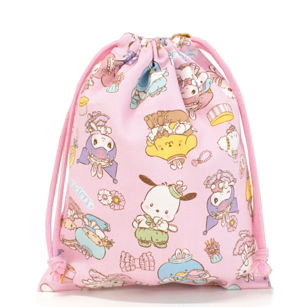 商品名 サンリオキャラクターズ 巾着（小） サイズ 約H22cm X W18cm 品質 綿100% 原産国 日本 商品説明 ・総柄プリントの綿素材を使用し手作り感のあるように仕上げた商品です。 ・キャラクターアイテムは全て、各キャラクターブ...