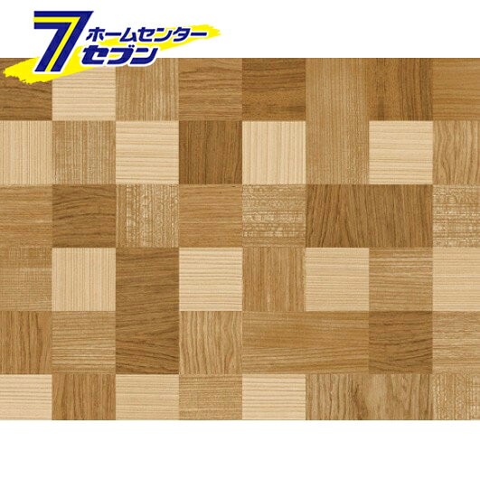 「貼ってはがせる装飾シート　DEC−08 モザイクウッド柄 BR　ブラウン　80cm×200cm 明和グラビア [DECO　SHEET　デコシート　模様替　装飾　貼って剥せる　防水　BOX　台所　家具　棚　インテリア　シール DIYシート　...
