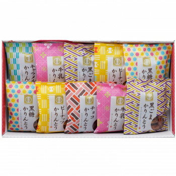 ※パッケージ、デザイン等は予告なく変更される場合があります。※画像はイメージです。商品タイトルと一致しない場合があります。6種類のフレーバーを楽しめるかりんとう詰め合わせです。※着時間指定不可の商品です。内容量黒ごまかりんとう45g×2、黒...