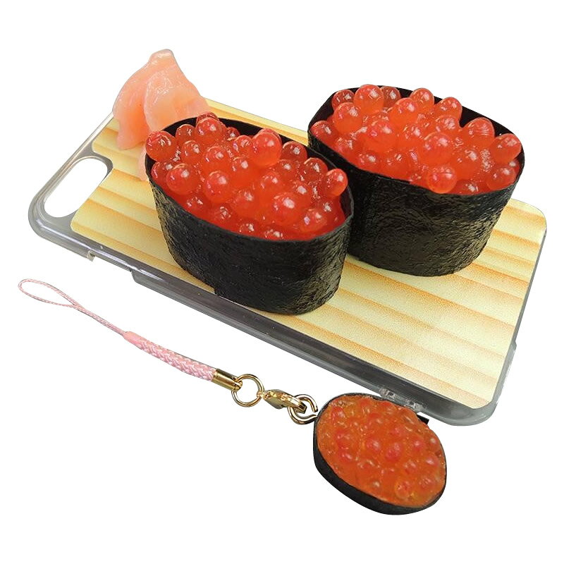 ※パッケージ、デザイン等は予告なく変更される場合があります。※画像はイメージです。商品タイトルと一致しない場合があります。おいしそうな軍艦いくらをiPhone7ケースに。ミニ軍艦いくらのストラップまで付いています☆見ているだけでお腹が空いて...