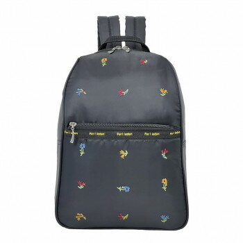 ※パッケージ、デザイン等は予告なく変更される場合があります。※画像はイメージです。商品タイトルと一致しない場合があります。小花の刺繍が入った、Dパック型のリュックサックです。正面には大きめなファスナーポケット、背面にもファスナーポケットが付...