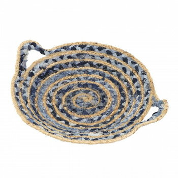 ※パッケージ、デザイン等は予告なく変更される場合があります。※画像はイメージです。商品タイトルと一致しない場合があります。デニムチンディの端切れを再利用し、ジュート素材と組み合わせた環境に優しいエコトレイ。アップサイクルならではの温かみのあ...