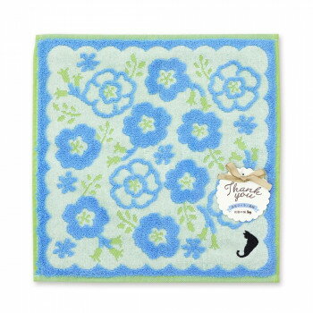 ※パッケージ、デザイン等は予告なく変更される場合があります。※画像はイメージです。商品タイトルと一致しない場合があります。無撚糸を使用したパイルとスチームシャーリング加工で、柔らかく滑らかな肌触りのハンカチです。幸せを招く花屋の看板猫がワン...