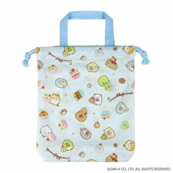 ※パッケージ、デザイン等は予告なく変更される場合があります。※画像はイメージです。商品タイトルと一致しない場合があります。通気性の良いメッシュ素材を使用した巾着です。便利なマチと持ち手付き!サイズ約H210×W180×D40mm個装サイズ：...