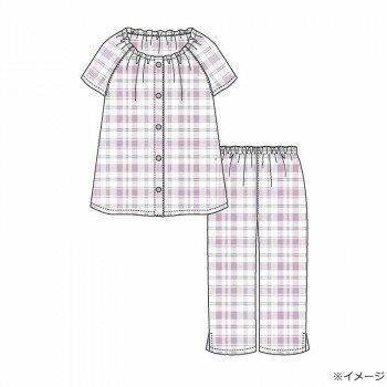※パッケージ、デザイン等は予告なく変更される場合があります。※画像はイメージです。商品タイトルと一致しない場合があります。綿100%。チェック柄が爽やかなパジャマです。半袖のトップスと7分丈のパンツの組み合わせです。※画像はイメージイラスト...