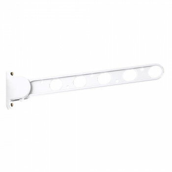 ※パッケージ、デザイン等は予告なく変更される場合があります。※画像はイメージです。商品タイトルと一致しない場合があります。ベランダの出入り口など窓側の壁に取り付けて使うことができる物干し掛けです。音止めスペーサーで、風の強い日や操作時の不快...