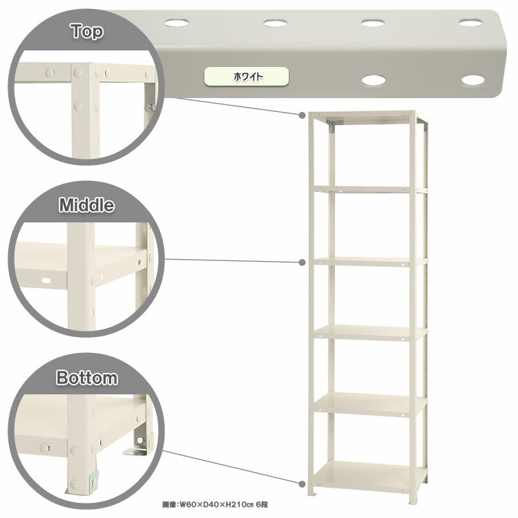「キタジマ スマートラック W600×D450×H2100mm　ホワイト 6段 NSTR-737-6」は株式会社ホームセンターセブンが販売しております。メーカーキタジマ品名スマートラック W600×D450×H2100mm　ホワイト 6段 ...