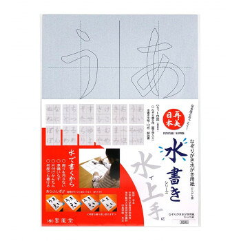 ※パッケージ、デザイン等は予告なく変更される場合があります。※画像はイメージです。商品タイトルと一致しない場合があります。水で書いて乾けば何度でも書ける水書き用紙にひらがな48文字を籠文字(白抜き文字)で印刷。水をつけた新しい筆で籠文字をな...