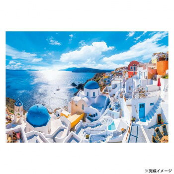 ※パッケージ、デザイン等は予告なく変更される場合があります。※画像はイメージです。商品タイトルと一致しない場合があります。青と白のコントラストが美しいサントリーニ島の絶景。美しい風景のジグソーパズルです。サイズ38×26cm個装サイズ：23...