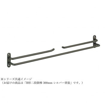 ※パッケージ、デザイン等は予告なく変更される場合があります。※画像はイメージです。商品タイトルと一致しない場合があります。B形二段掛棒です。サイズ300mm個装サイズ：30.0×7.0×7.0cm重量個装重量：486g素材・材質鉄(シルバー...