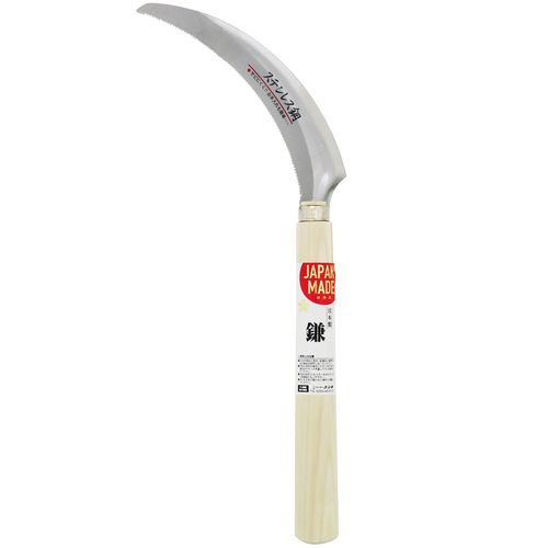 一段上の道具選び。園芸、農業で使用する日本製用具。品質安心の日本製シリーズ！鋭い切れ味！切味持続！野菜の収穫に！ステンレスモリブデン鋼を使用した錆に強く、薄く、硬く仕上げた裏目刃！錆を嫌う野菜の収穫に最適です。全長：325MM柄長：210M...