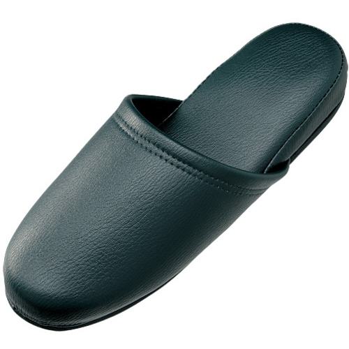 《メーカー》プラス（株）《品番》N117J-DG-3P《特長》●定番のレザー調スリッパです。●名入れできます（別途料金）。《用途》《仕様》●色:ダークグリーン●入数:30足組（10足組×3セット）●かかと高さ(cm):約3.0●サイズ(内寸...